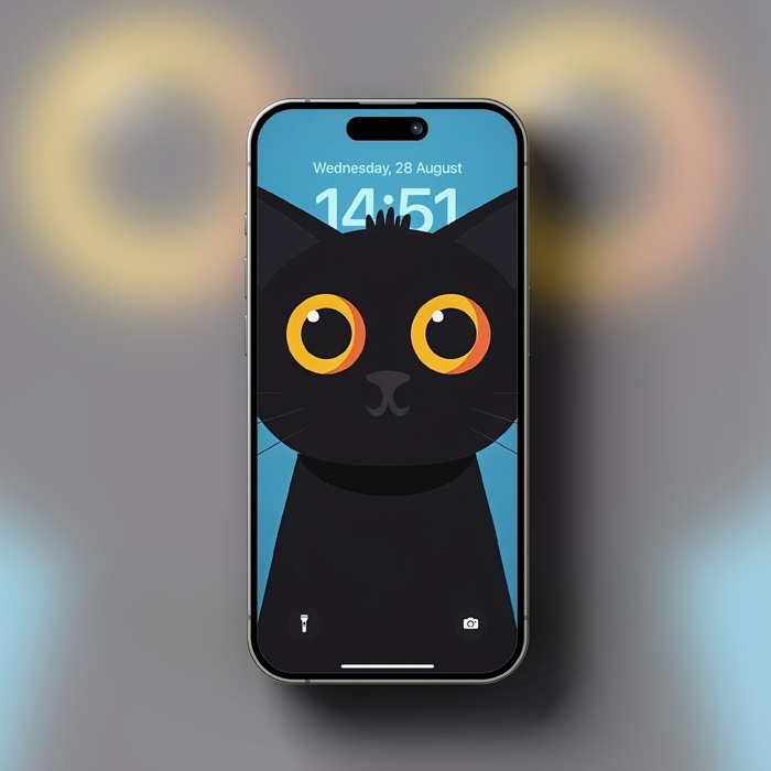 iPhone 黑猫景深壁纸 -Netskao