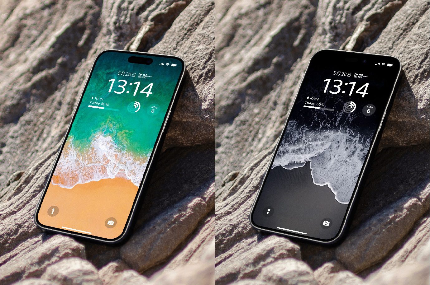 iOS 沙滩经典壁纸，iPhone深浅双色版-Netskao