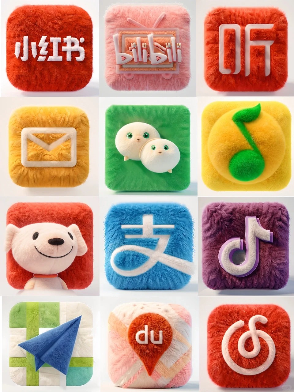 常用毛茸茸App图标下载，超可爱！-Netskao